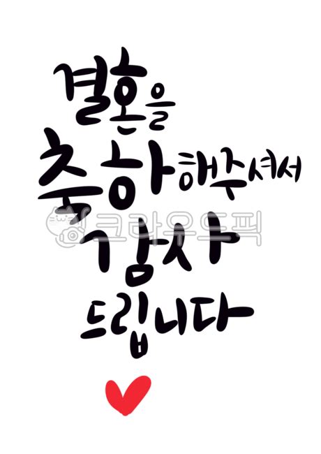 결혼을축하해주셔서감사합니다 캘리짜피 손글씨 인사문구 감사합니다 사진이미지일러스트캘리그라피 꽃비아트작가