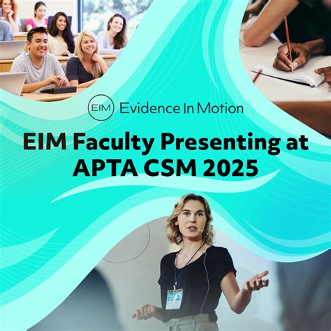 Eim Faculty Presenting At Apta Csm 2025 • Posts By Eim Evidence In Motion