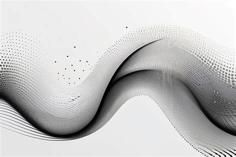 Premium Photo Flowing Dots Particles Wave Pattern Halftone Gradient Curve Shape Isolated On White