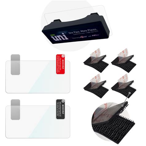 Universal Toll Pass Holder Kef16 For Ez Pass Uni Pass Sunpass 8 Dual Lock Strips 4 Sets