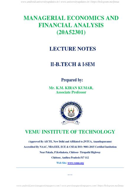Jntua Managerial Economics Financial Analysis Notes R20 Pdf Elasticity Economics Demand