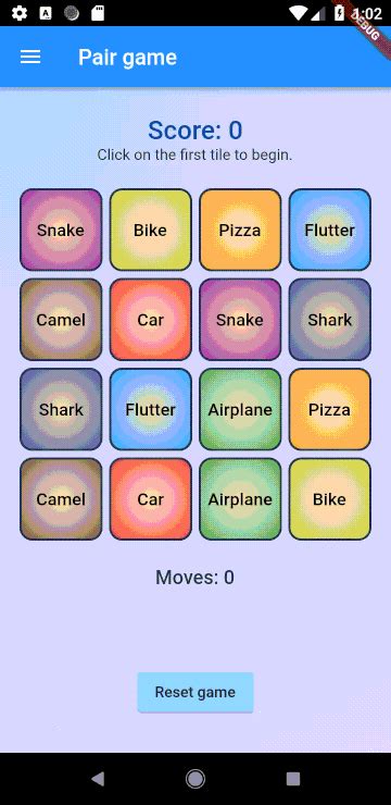 a simple pair game made with flutter a custom library and the tunnel