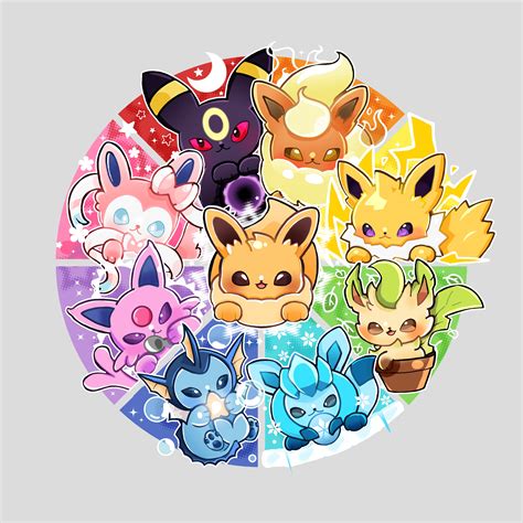 Eevee Sylveon Umbreon Glaceon Vaporeon And 4 More Pokemon Drawn