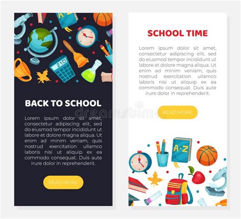 Back To School Mobile App Template Education School Time Web Banner