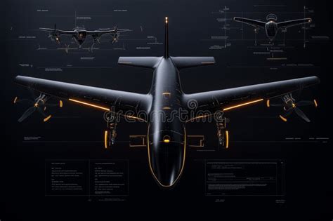 A Detailed Engineering Schematic Showcases A Cutting Edge Drone