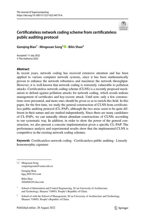 pdf certificateless network coding scheme from certificateless public