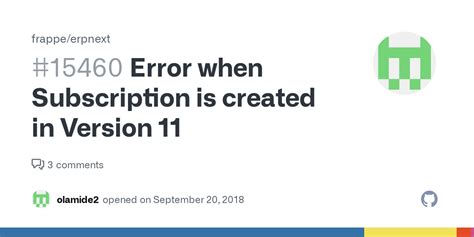 Error When Subscription Is Created In Version 11 · Issue 15460