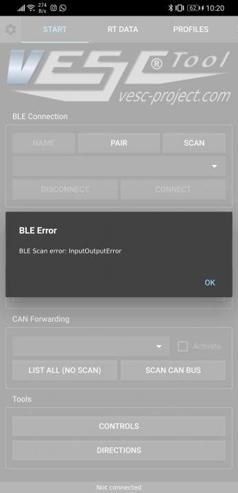 Vesc BLE Scan Error VESC Project
