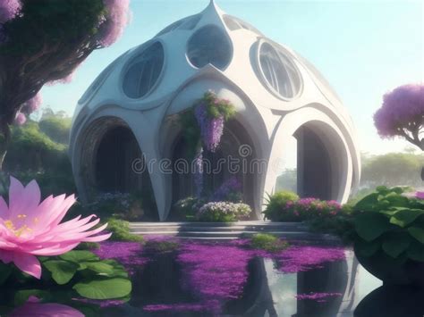 Creative Architecture Futuristic Design Generative Ai Illustration Stock Illustration