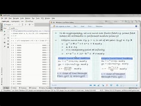 Elliptic Curve Cryptography Python Public Key Cryptography Public Version YouTube