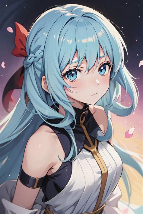 Anime Girl Light Blue Hair By Brightbelle5678 On Deviantart