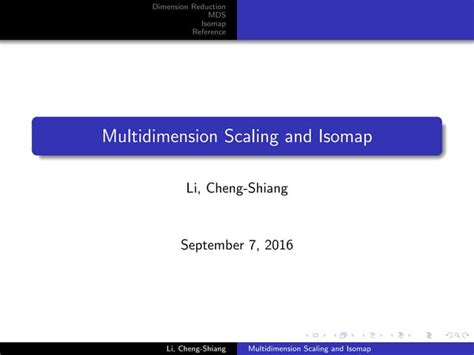 Multidimension Scaling And Isomap Pdf Physics Science