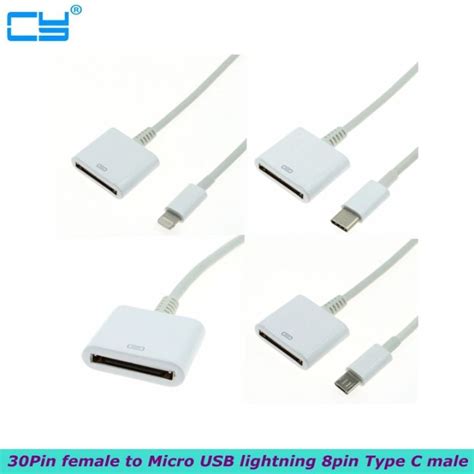 New Pin Female To USB C USB Micro USB Lightning Pin Type C Male Short Charging Cable For