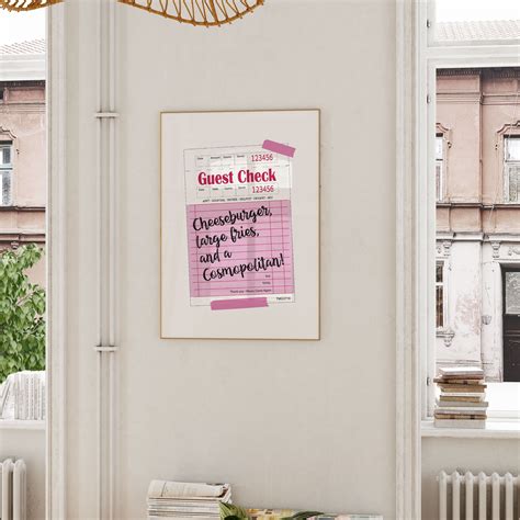 Guest Check Wall Art Sex And The City Poster Carrie Bradshaw Quote Sex And The City Wall Art