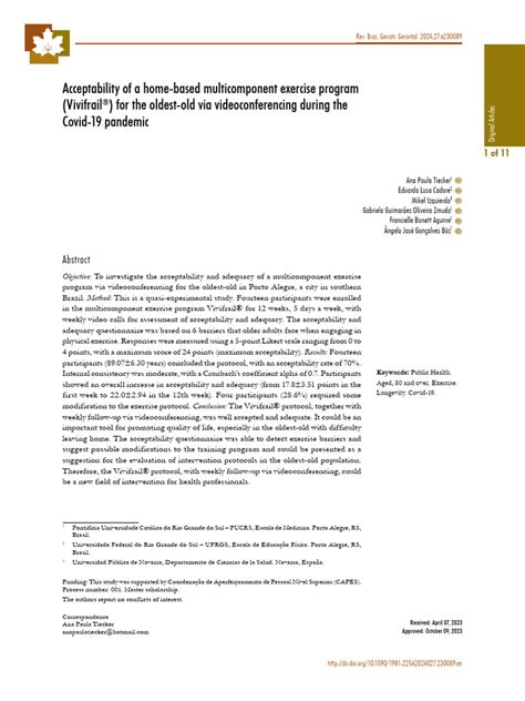 Acceptability Of A Home Based Multicomponent Exercise Program For The Oldest Old Via