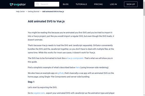 How To Add Animated SVG To Vue Js SVGator Help
