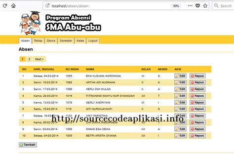 Source Code Aplikasi Absensi Siswa Berbasis Web Rumus Soal