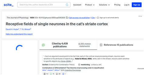 Receptive Fields Of Single Neurones In The Cats Striate Cortex [scite Report]
