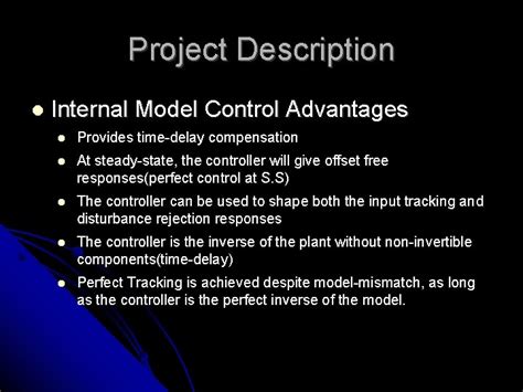 senior project internal model controller design for a