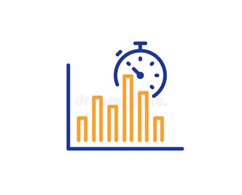 Report Timer Line Icon Column Graph Sign Vector Stock Vector Illustration Of Quality