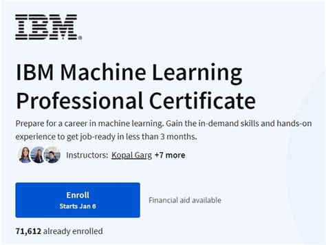 ibm machine learning professional certificate