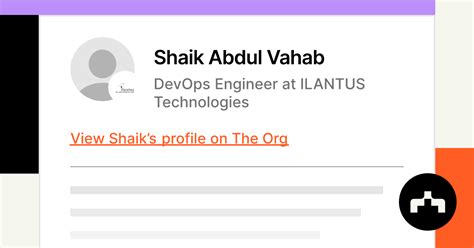 Shaik Abdul Vahab Devops Engineer At Ilantus Technologies The Org