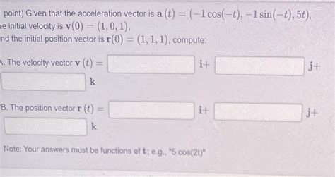 solved 1 point for the curve given by r t 6 sin t