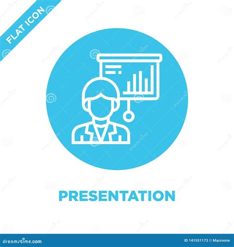 Presentation Icon Vector Thin Line Presentation Outline Icon Vector