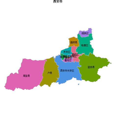 西安市户县乡镇地图shp数据 陕西省 wgs84坐标系 中国乡镇shp地图