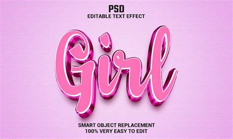 Premium Psd Girl 3d Editable Text Effect With Background Premium Psd