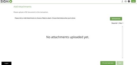 Signer Attachment Feature