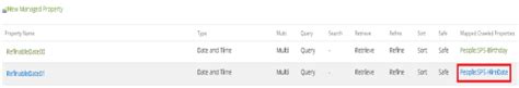Add Or Map Crawled Properties For Birthday And Hiredate Sproket Support