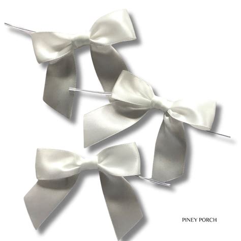 20 White Satin Bows Small White Party Favor Bow Wedding Favor