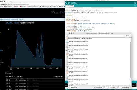 PUSH SENSOR DATA ONTO ADAFRUIT IO SENSING THE CITY