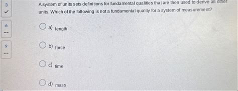 solved 3a system of units sets definitions for fundamental