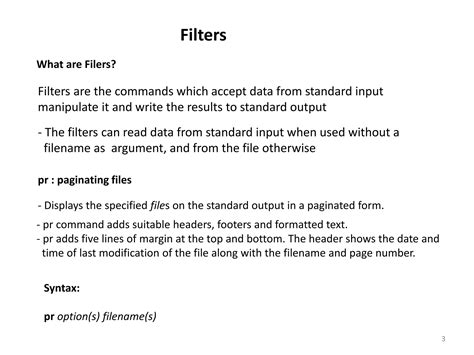 unix filters pptx operating systems computer software and