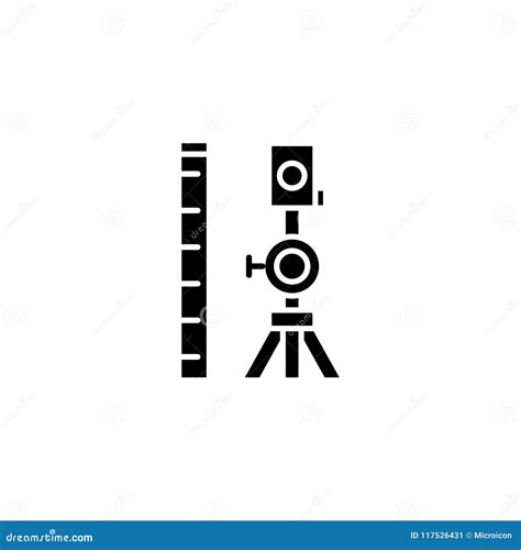 Measuring Tools Black Icon Concept Measuring Tools Flat Vector Symbol Sign Illustration