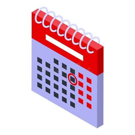 Isometric Calendar Showing Scheduled Events And Appointments Stock Illustration Illustration