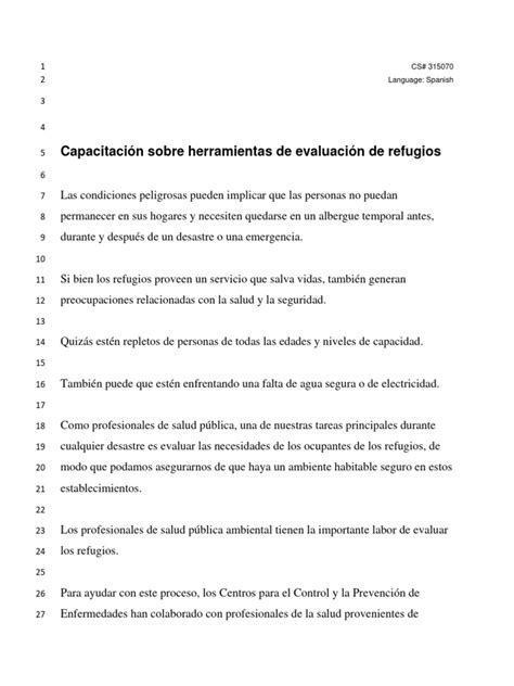 Shelter Tool Script Es Pdf Evaluación Salud Ambiental Shelter Tool Script Es Pdf Evaluación Salud Ambiental