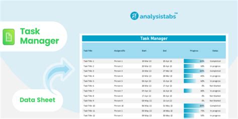 Excel Template For Task Management Analysistabs