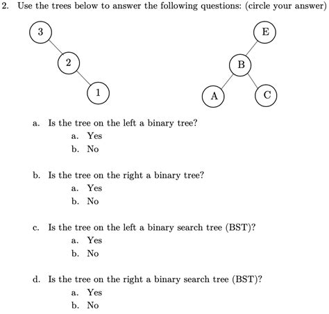 solved 2 use the trees below to answer the following