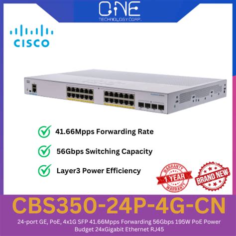 Cisco Business CBS P G CN Managed Port GE PoE X G SFP Mpps Forwarding