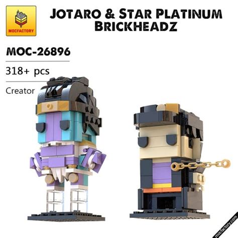 Moc 26896 Jotaro And Star Platinum Brickheadz Jojos Bizarre Adventure
