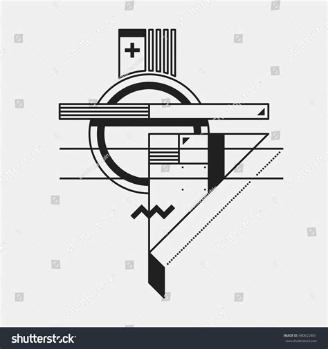 Abstract Design Element Constructivism Style Useful Stock Vector Royalty Free 480622801