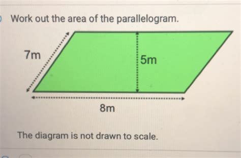 Solved Work Out The Area Of The Parallelogram The Diagram Is Not Drawn To Scale Geometry
