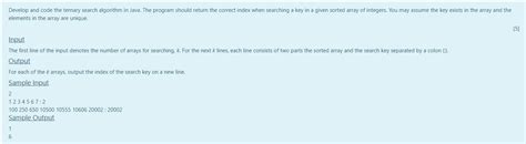 Solved Develop And Code The Ternary Search Algorithm In