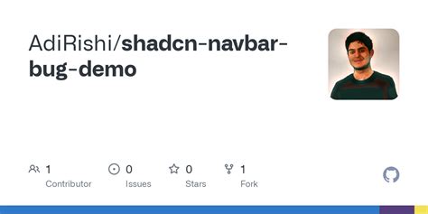 github adirishi shadcn navbar bug demo