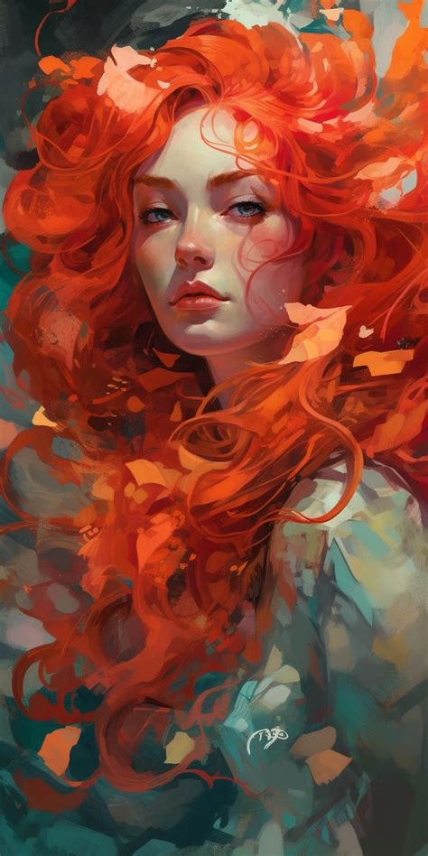 A Painting Of A Woman With Red Hair Portrait Art Portrait Drawing