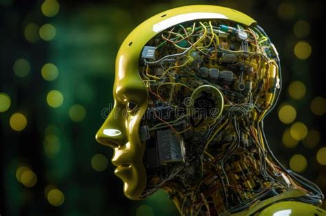 Human Head Made Of Cogs And Circuits Concept Image For Artifical