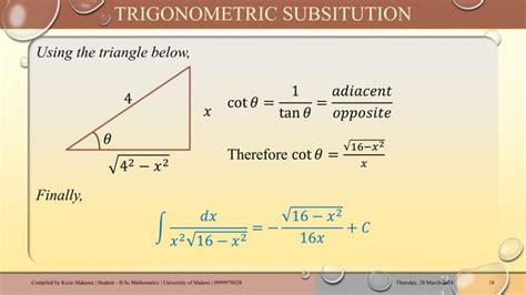 Integrals Involving Powers Of Tan And Trig Substitutionpptx